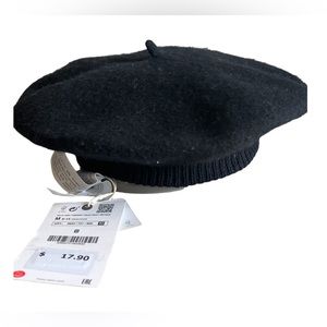 Zara | Accessories | Zara Black Beret Hat | Poshmark